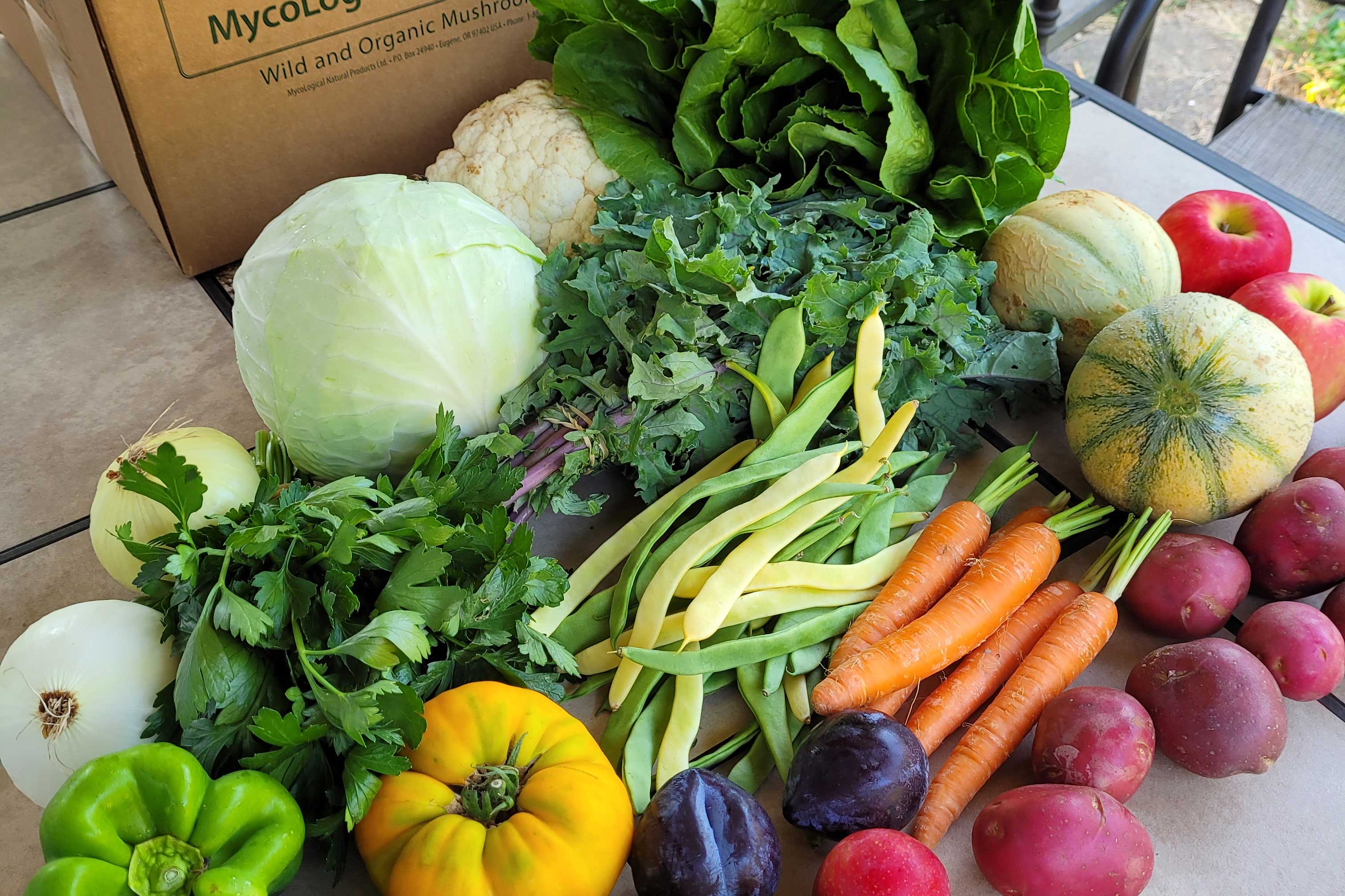 Large Assorted Vegetable & Fruit Box with Optional Wild Morel Mushroom ...